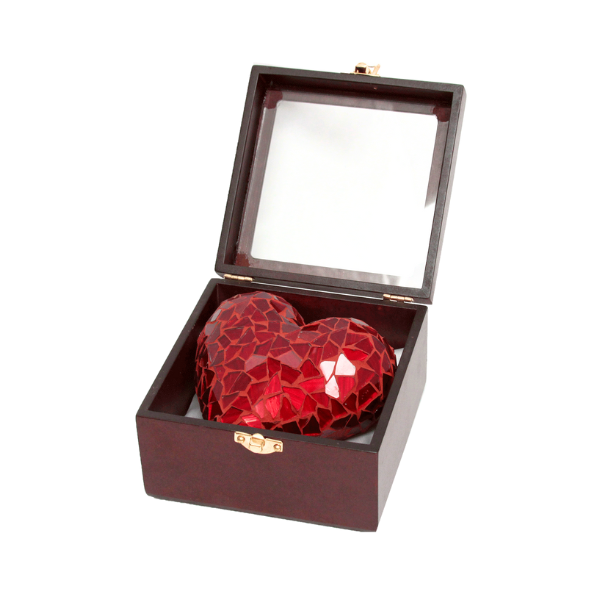 Relicario Cristal Cortado Rojo - Urnas sacbé